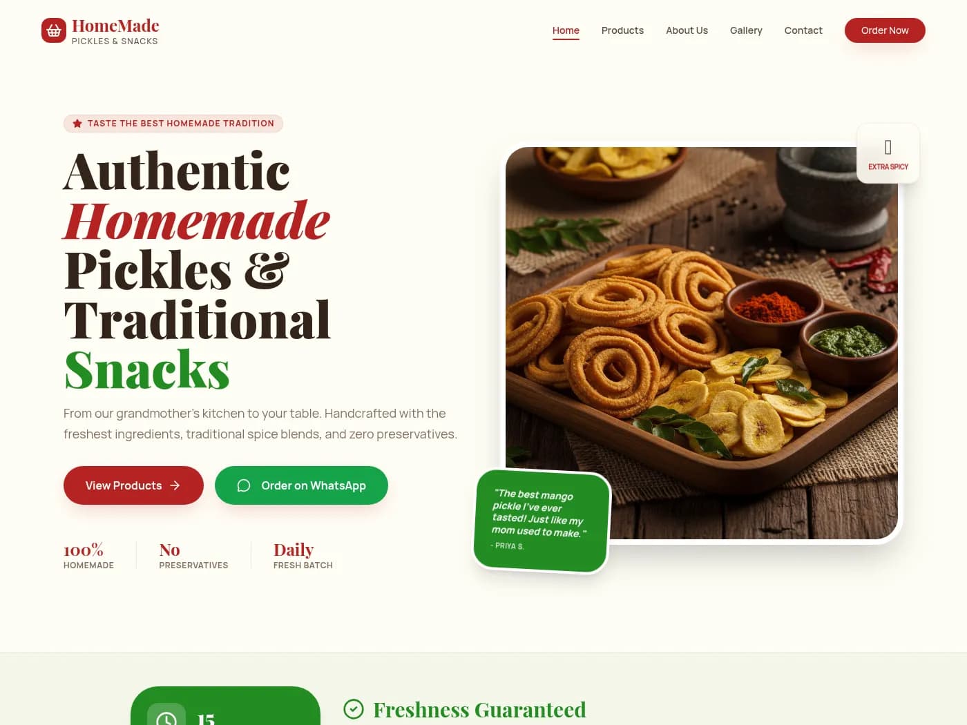 HomeMade Pickles Web
