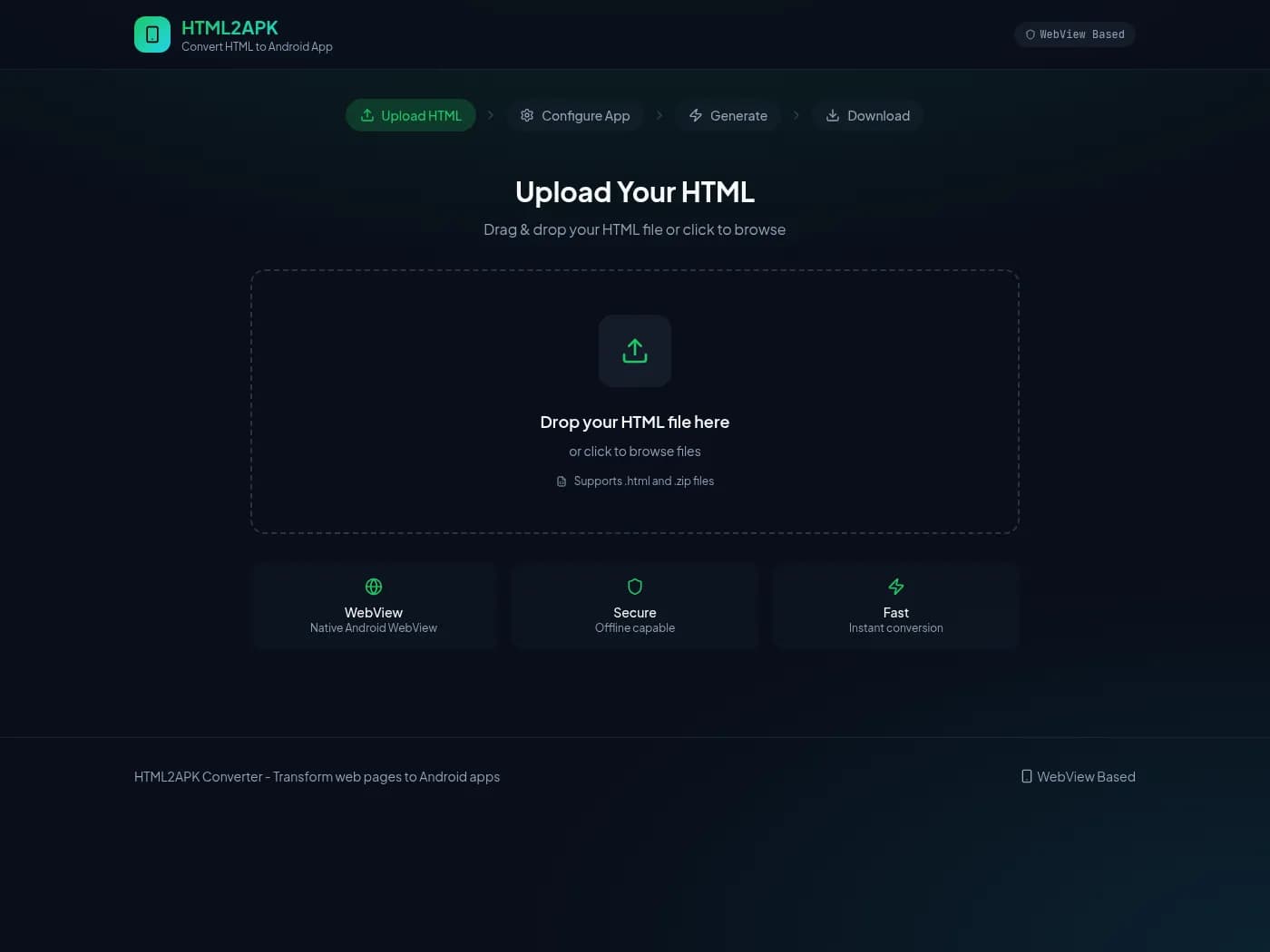 HTML2APK Converter