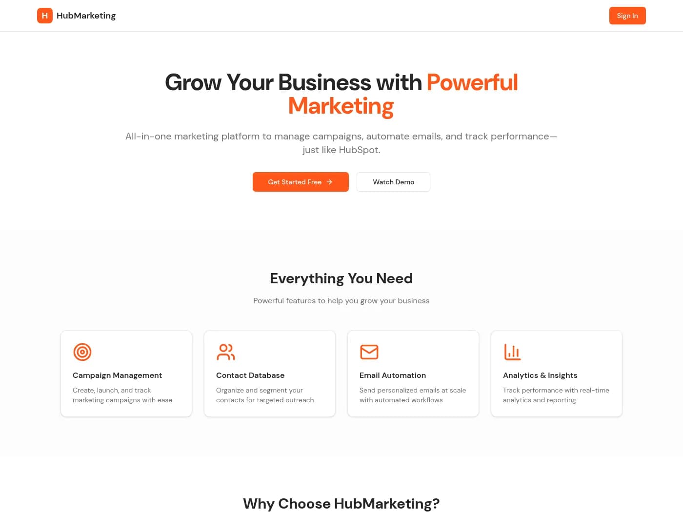 Hubspot Marketing Clone