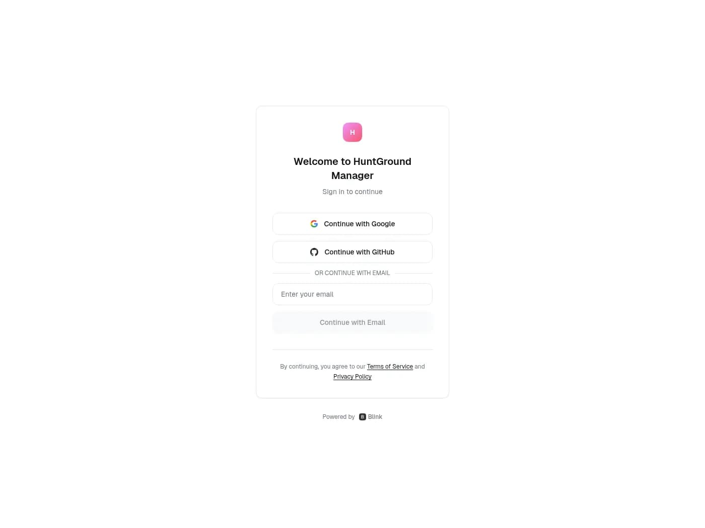 HuntGround Manager