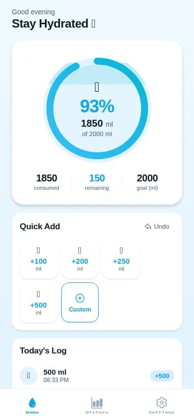 HydroTrack Hydration Tracker