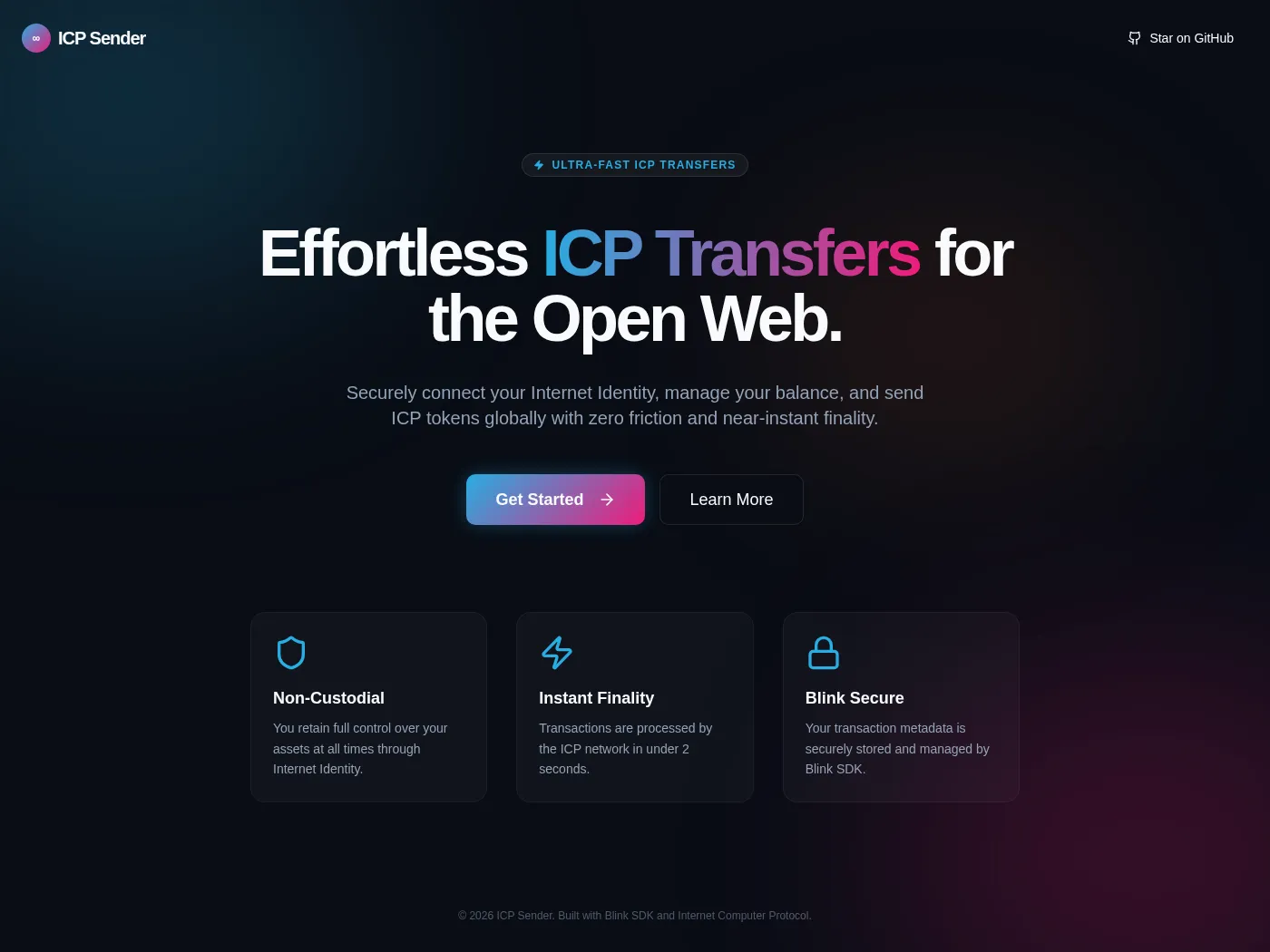 ICP Token Sender