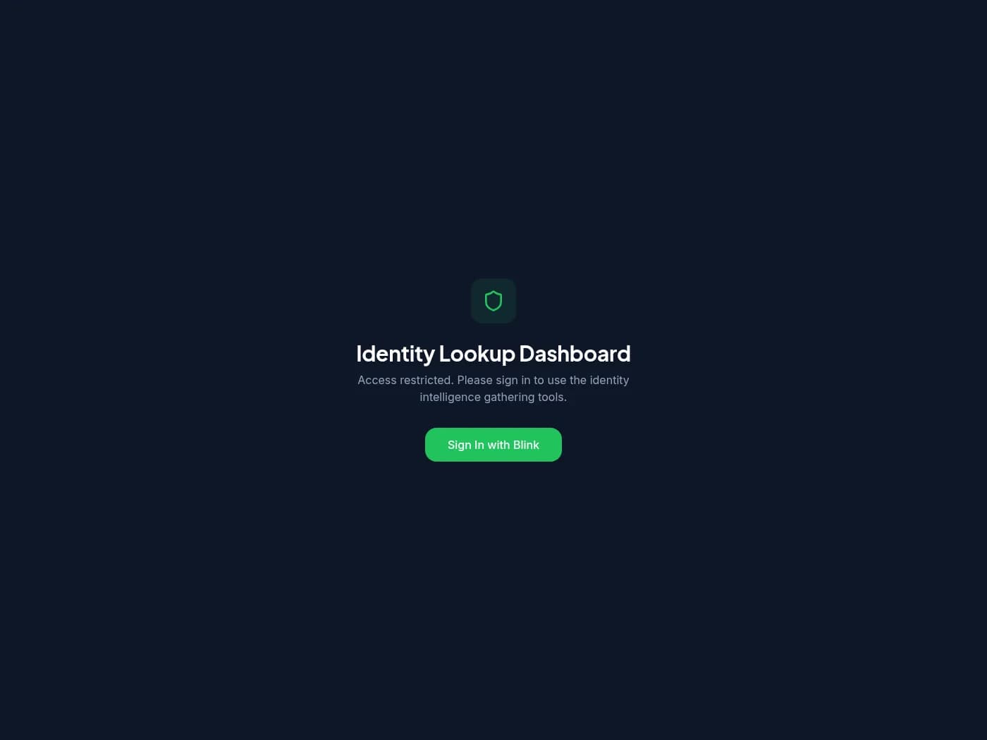 Identity Lookup Dashboard
