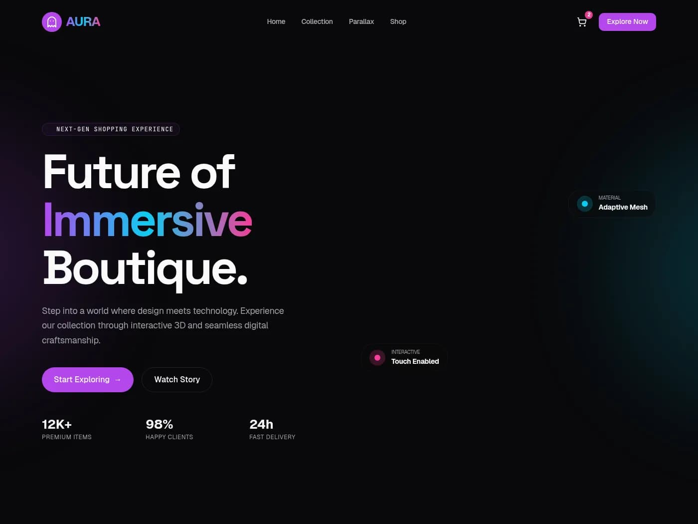 Immersive One-Page Shop
