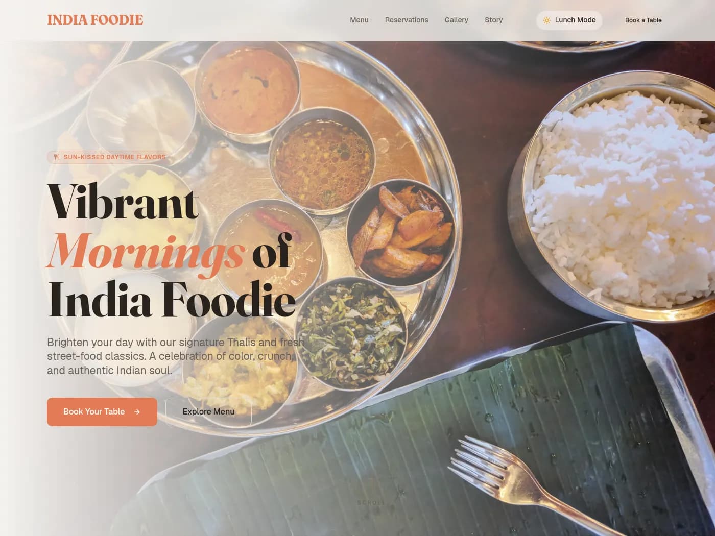 India Foodie Landing