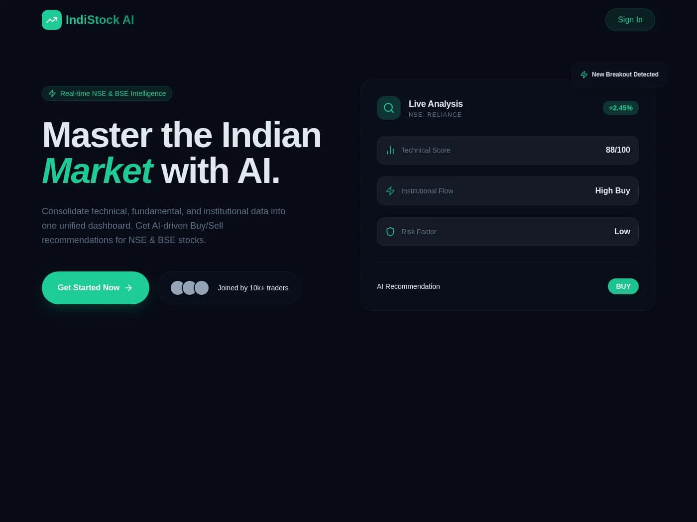 IndiStock AI Dashboard