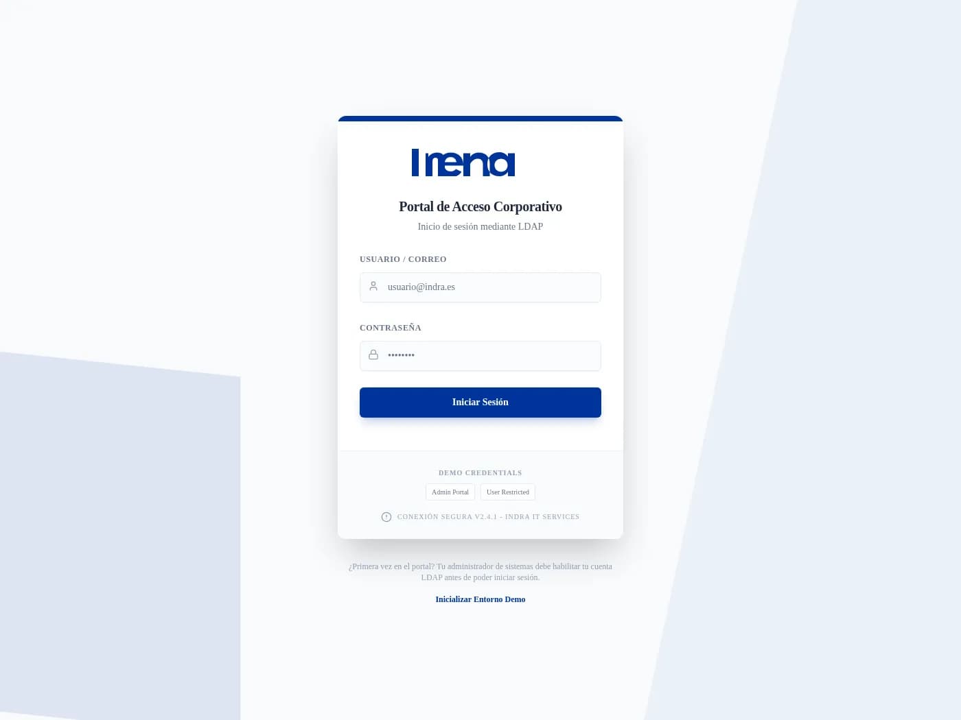 INDRA Login Portal