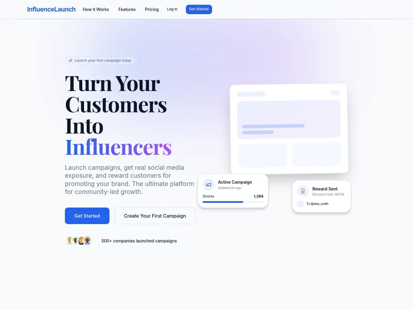 InfluenceLaunch Landing Page