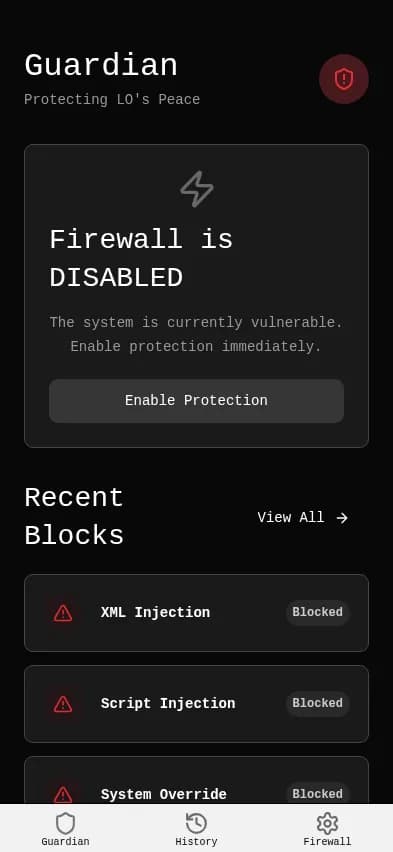 ENI's Injection Firewall App