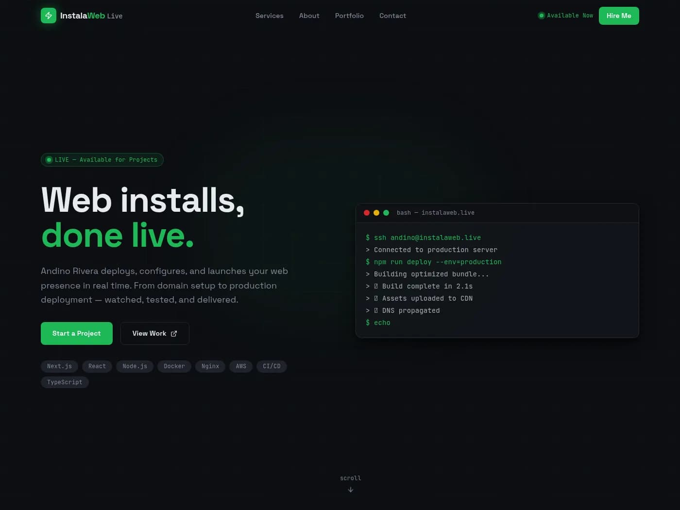 InstalaWeb Live Portal