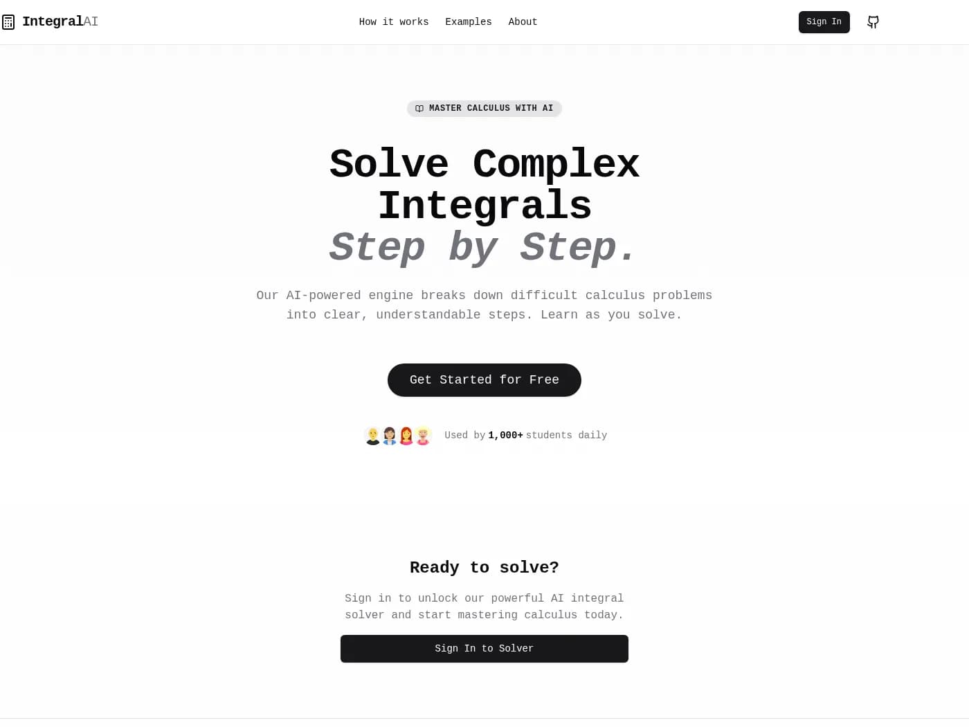 Integral Solver Site