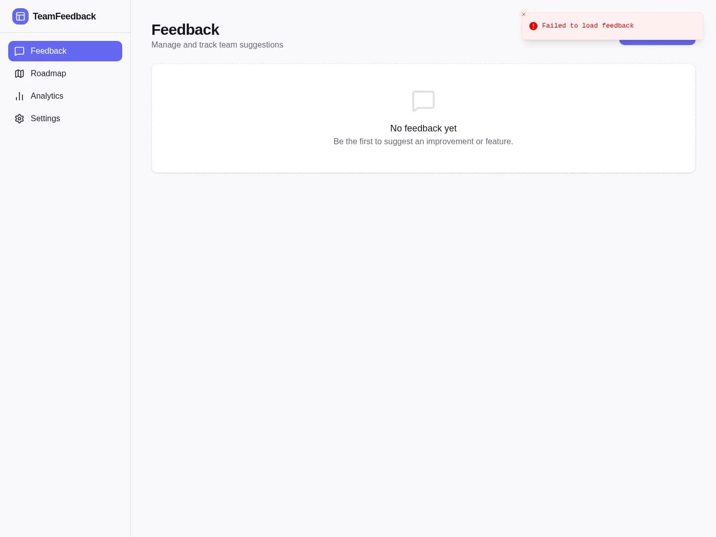 Team Feedback Dashboard
