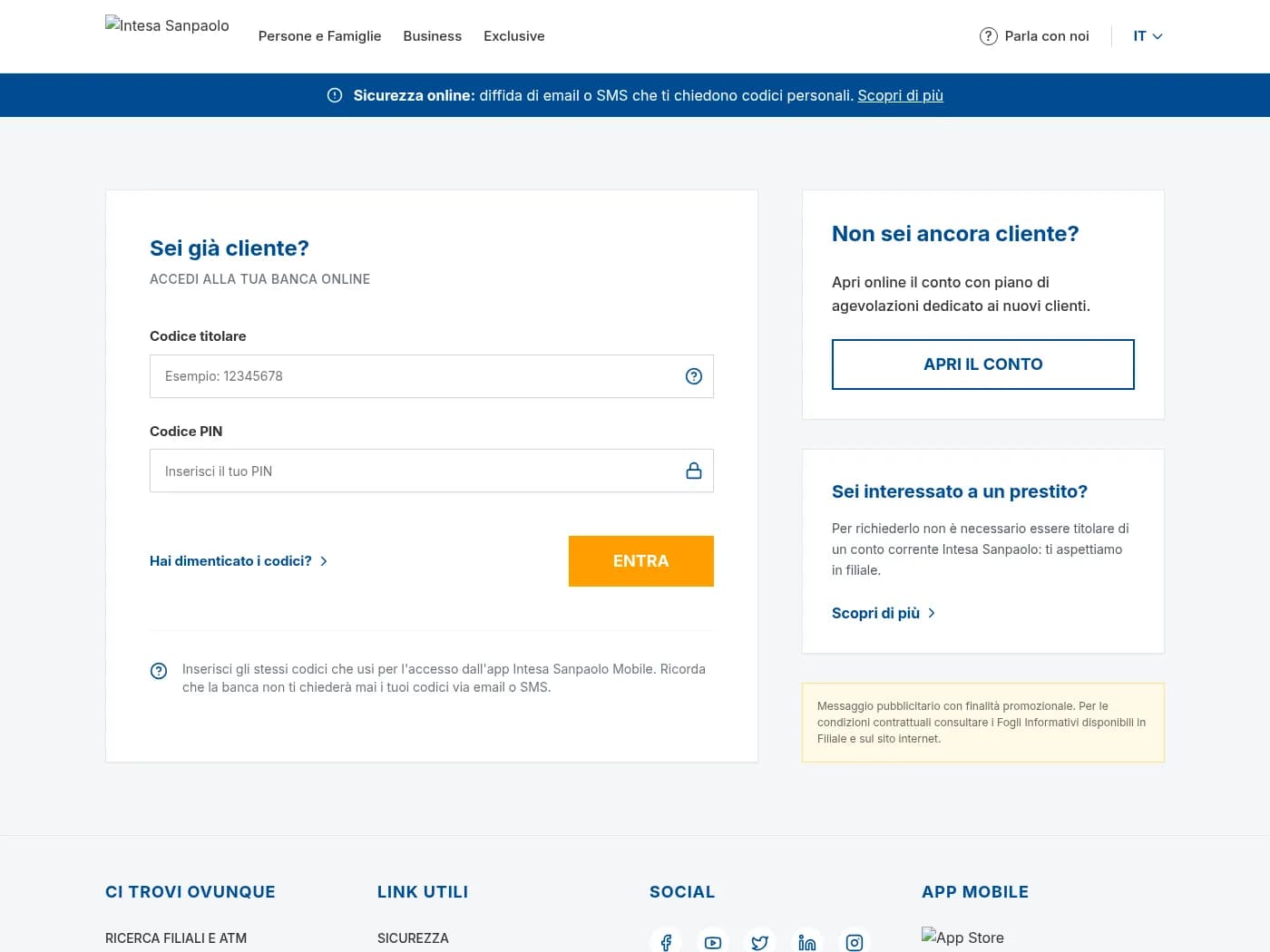 Intesa Login Clone