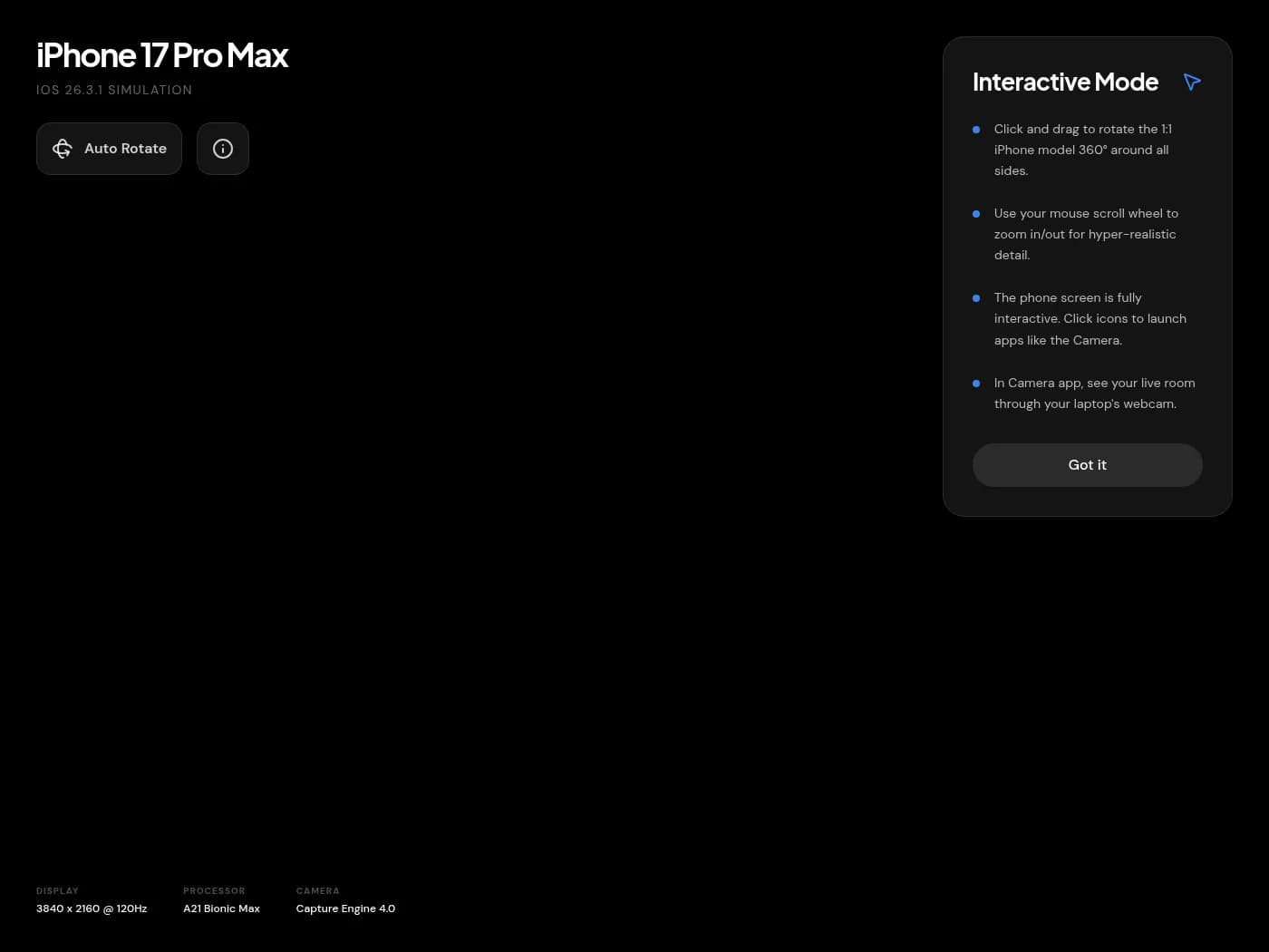iPhone 17 Pro Max Sim