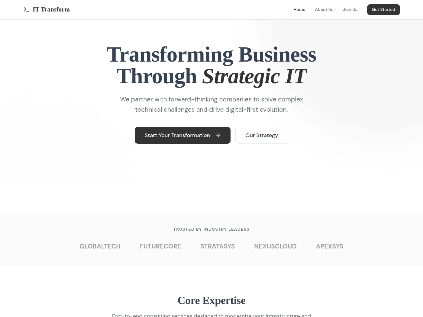 IT Transform Agency Site