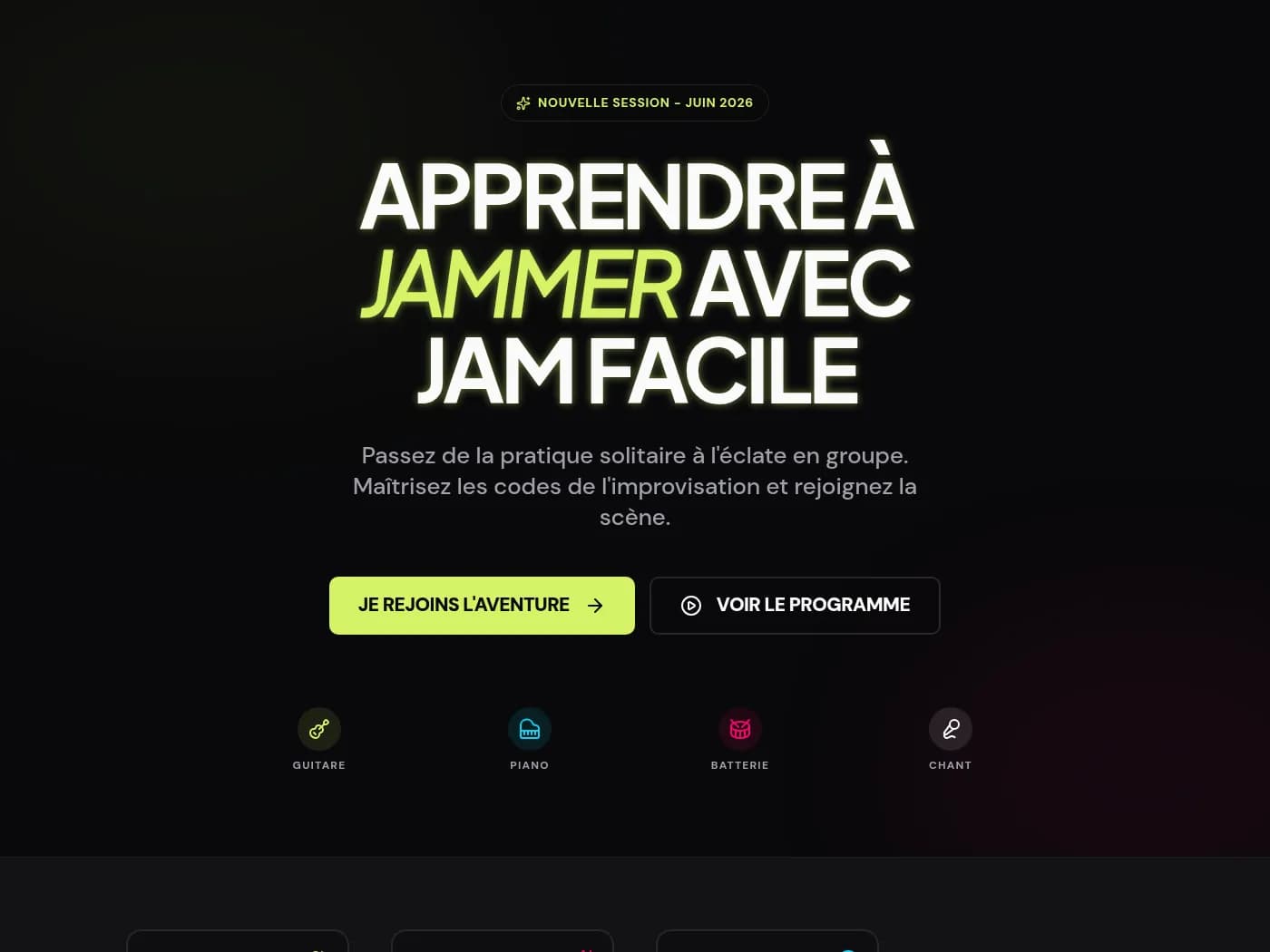 Jam Facile Landing Page