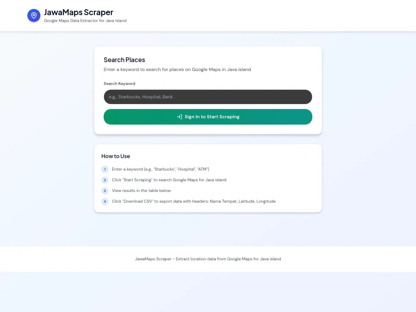 JawaMaps Scraper