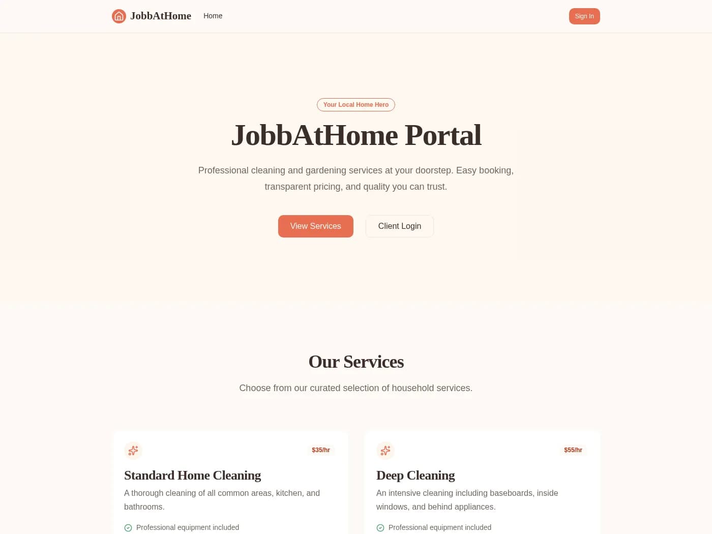 JobbAtHome Portal
