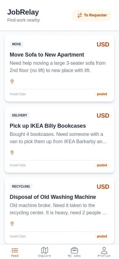 JobRelay Marketplace MVP