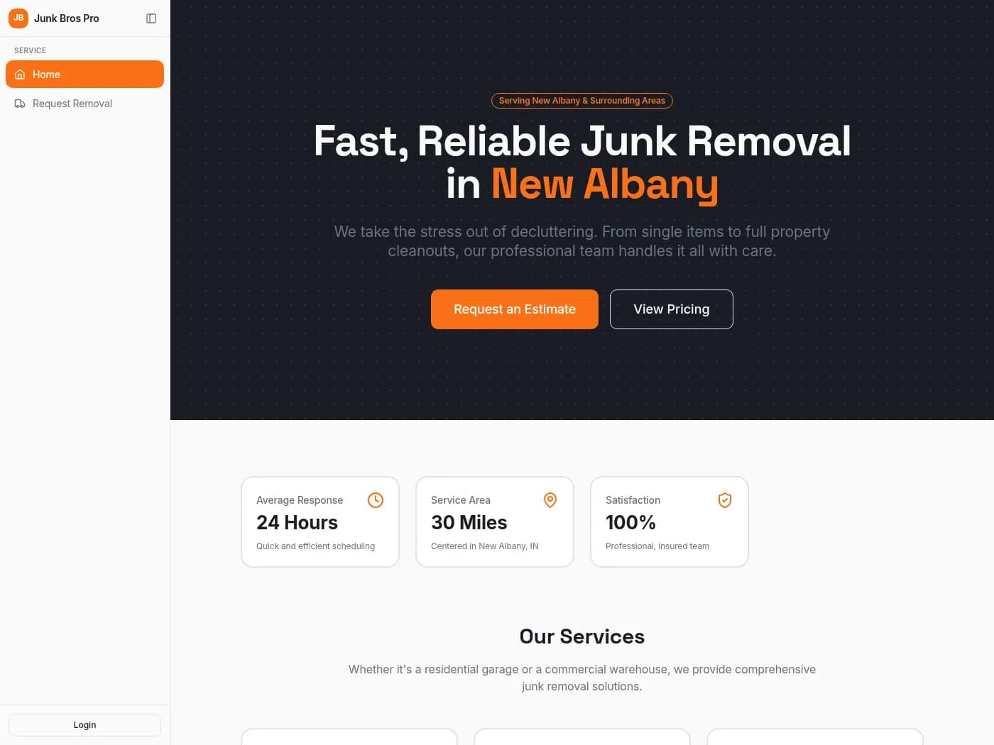Junk Bros Pro Site