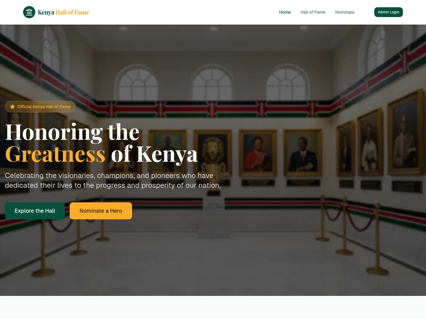 Kenya Hall of Fame Site