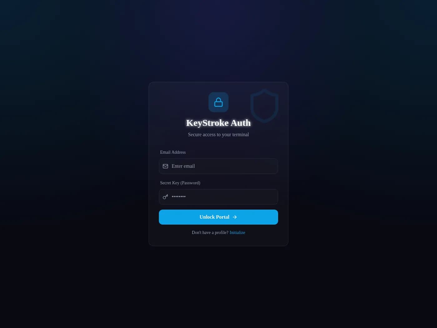 KeyStroke Auth Portal