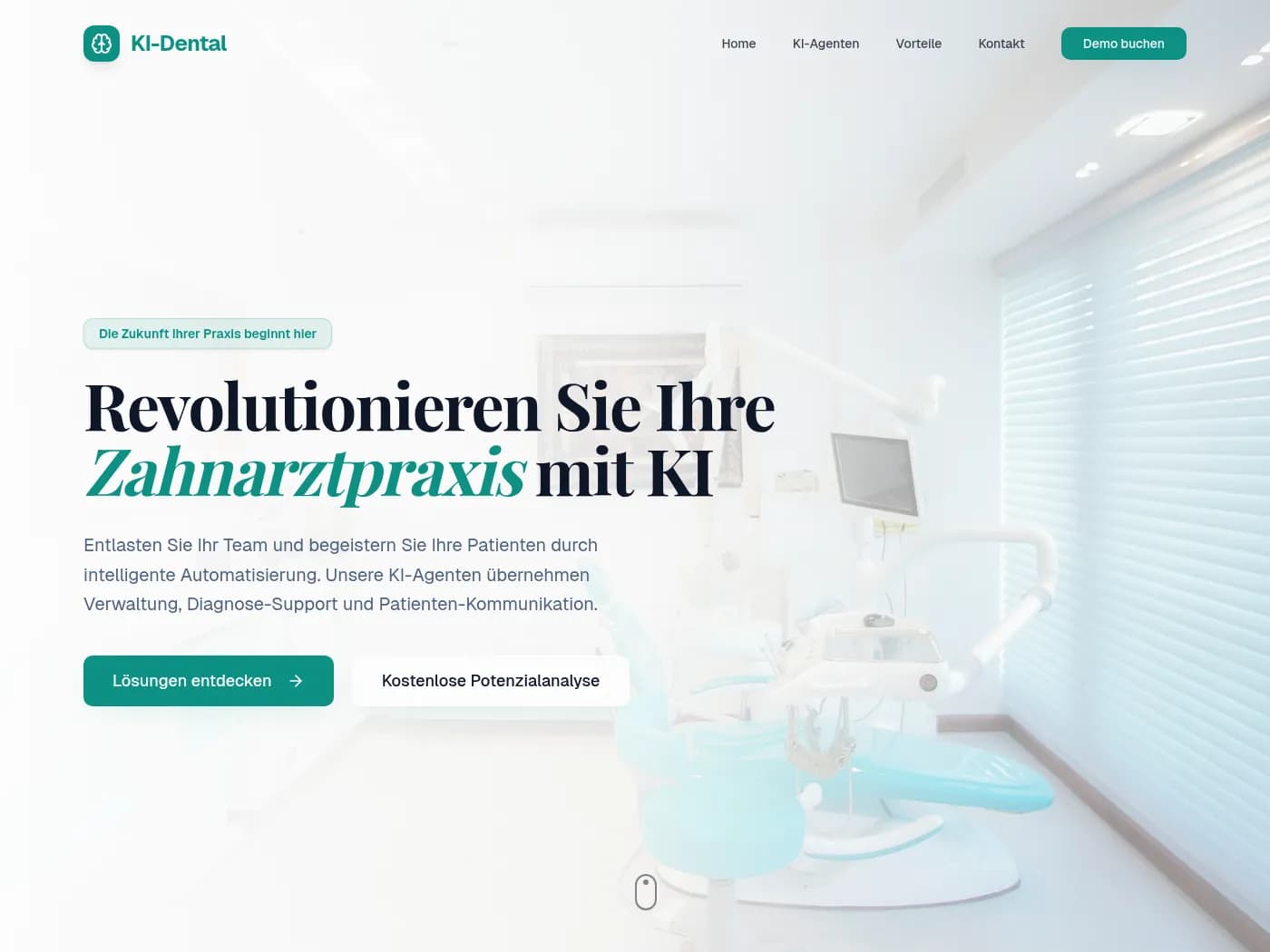 KI-Agenten für Zahnärzte Website