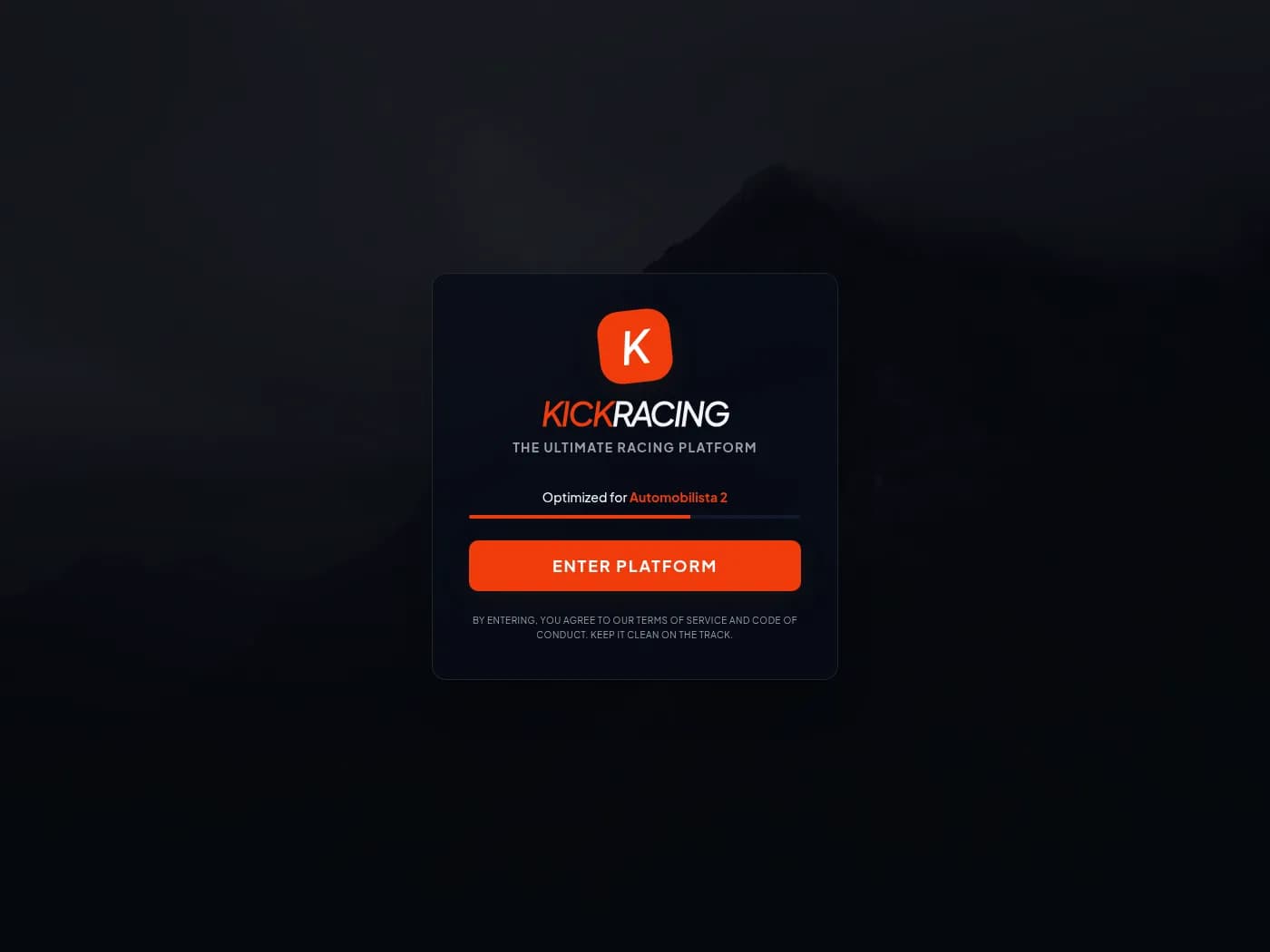Kick Racing Platform