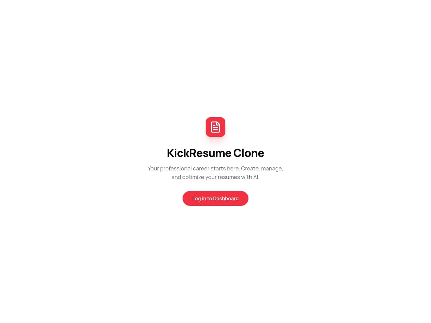 KickResume Dashboard Clone