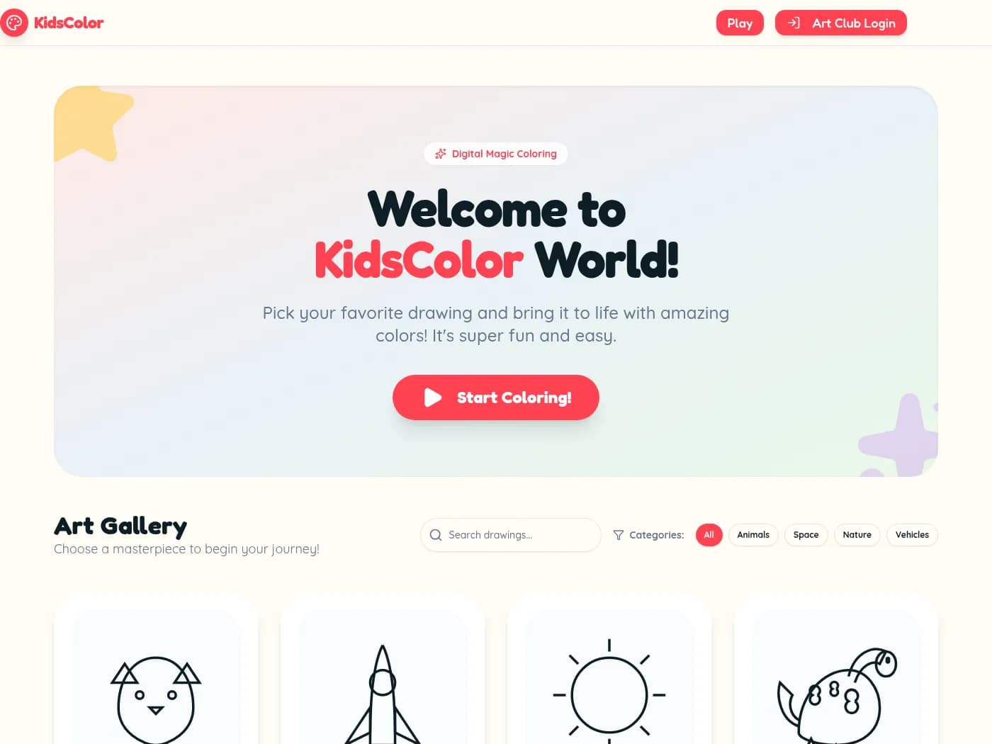 Kid's Colouring Book Site