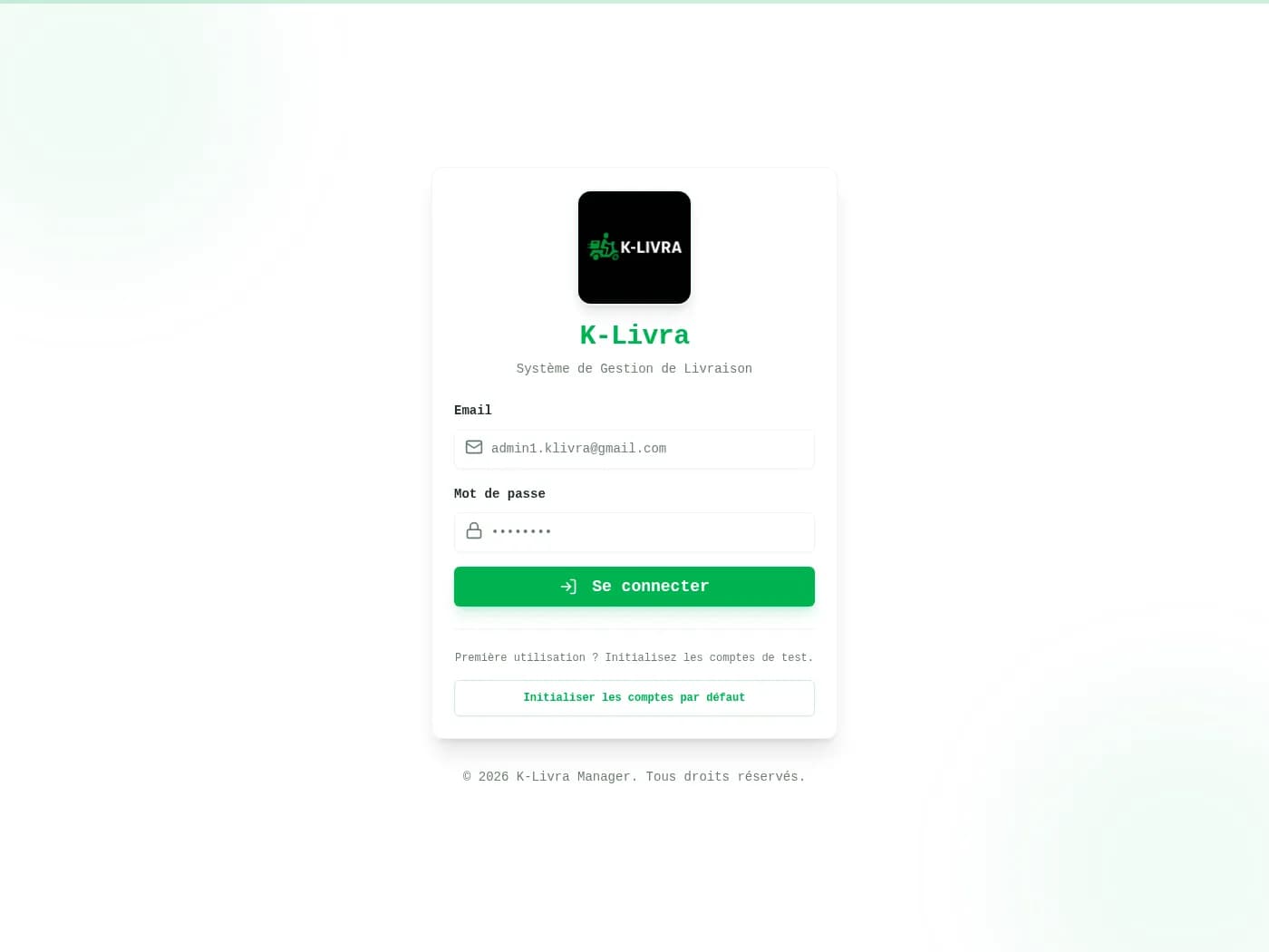 K-Livra Delivery Manager