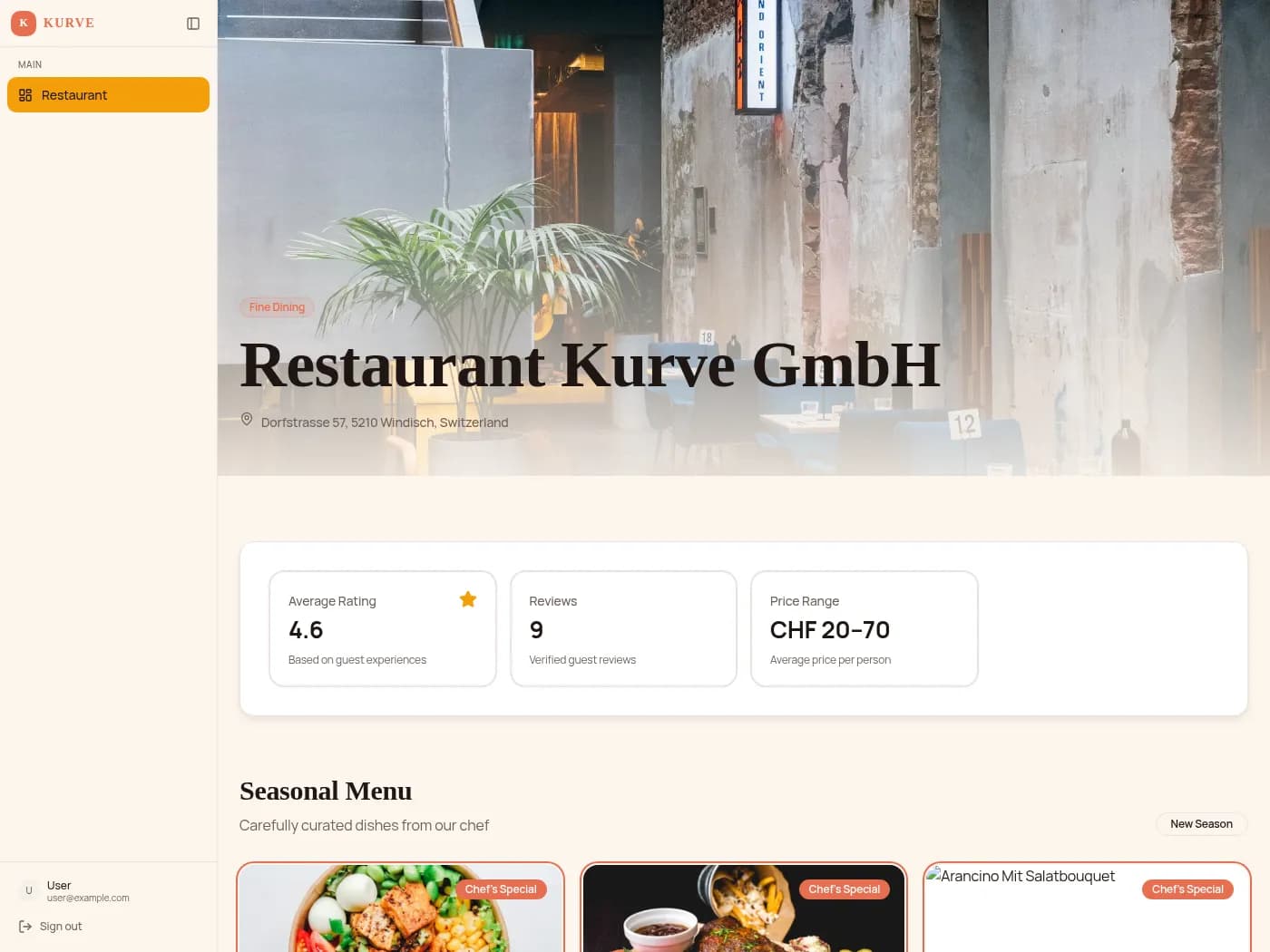 Kurve Restaurant Reviews