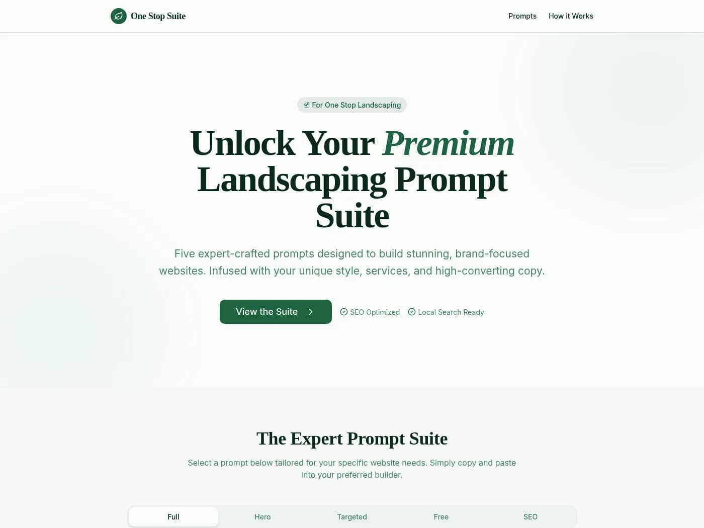 Prompt Suite for Landscapers