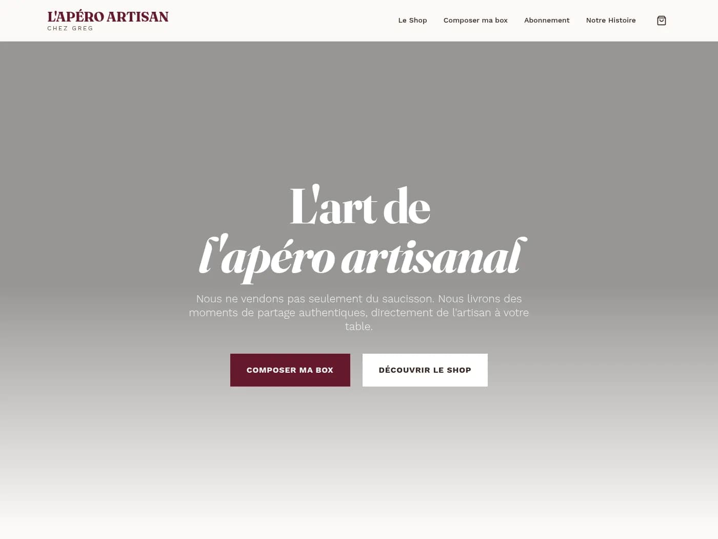 L'Apéro Artisan Ecommerce