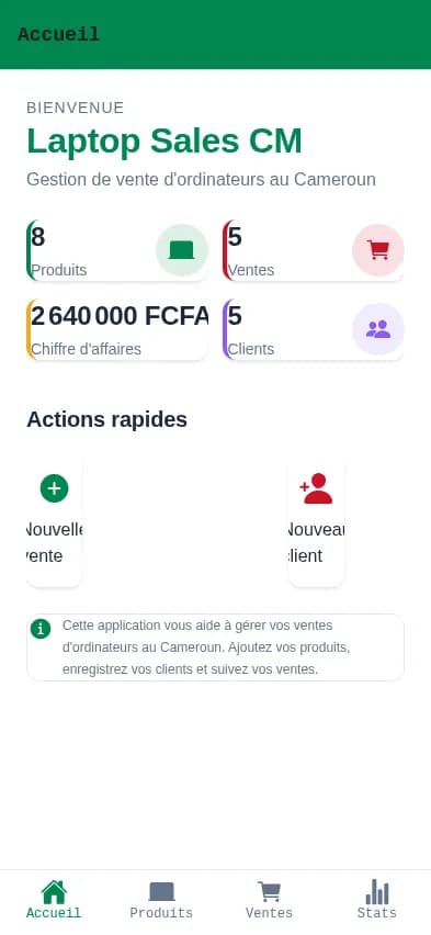 Laptop Sales Comptabilité