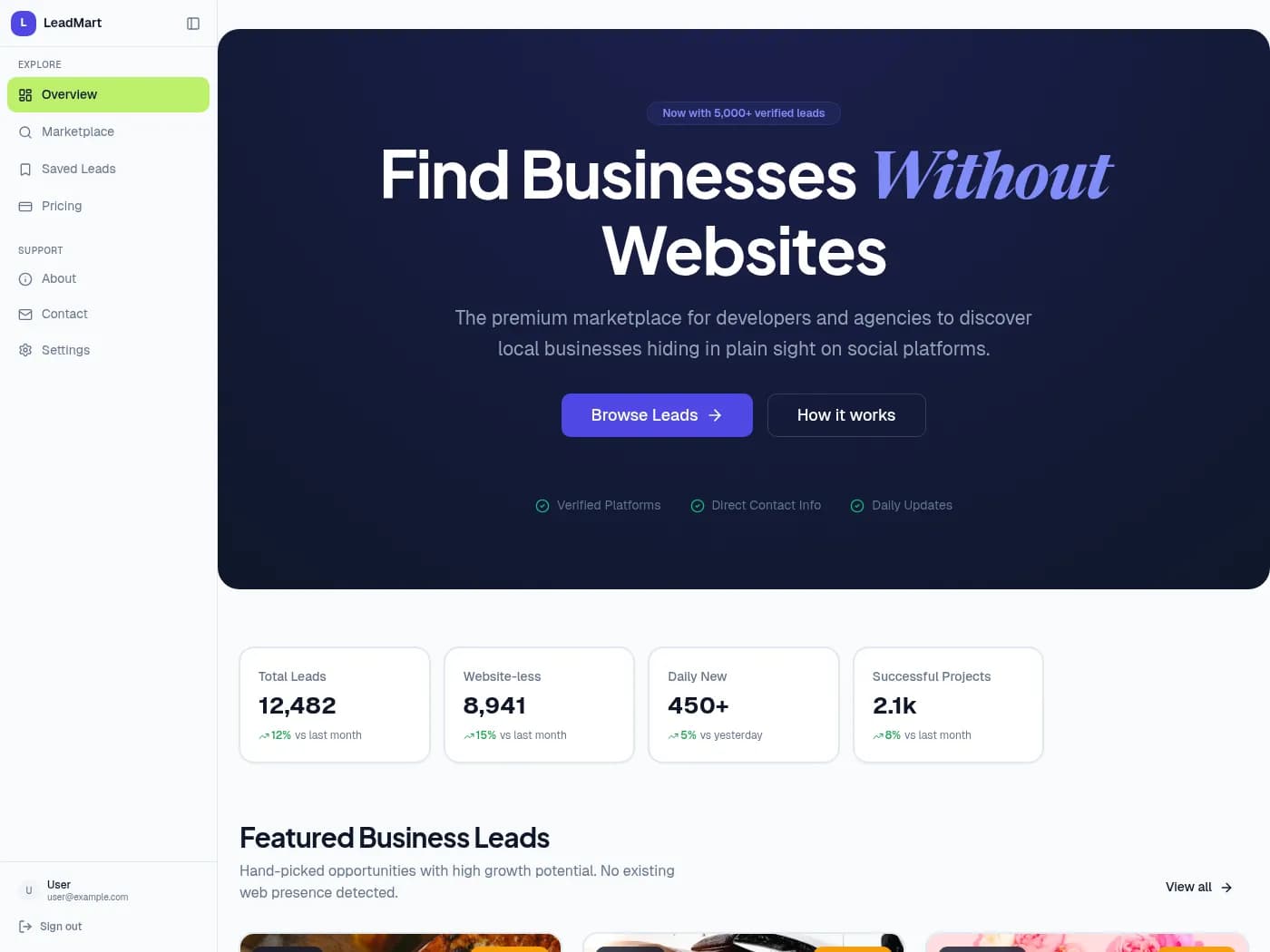 Leadless Web Marketplace