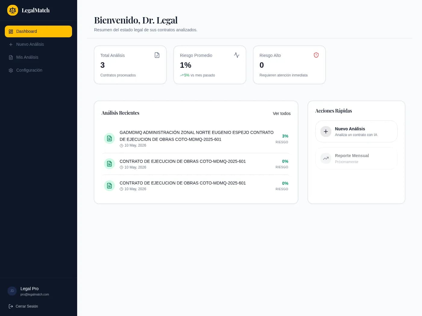 LegalMatch: Contratación Pública EC