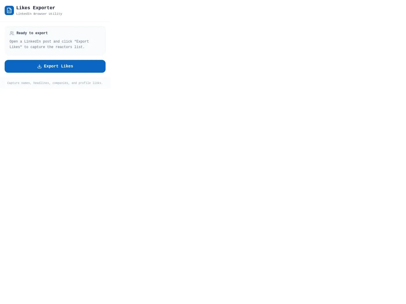 LinkedIn Likes Exporter