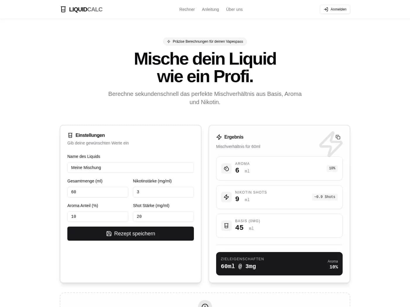 Vape Liquid Calculator