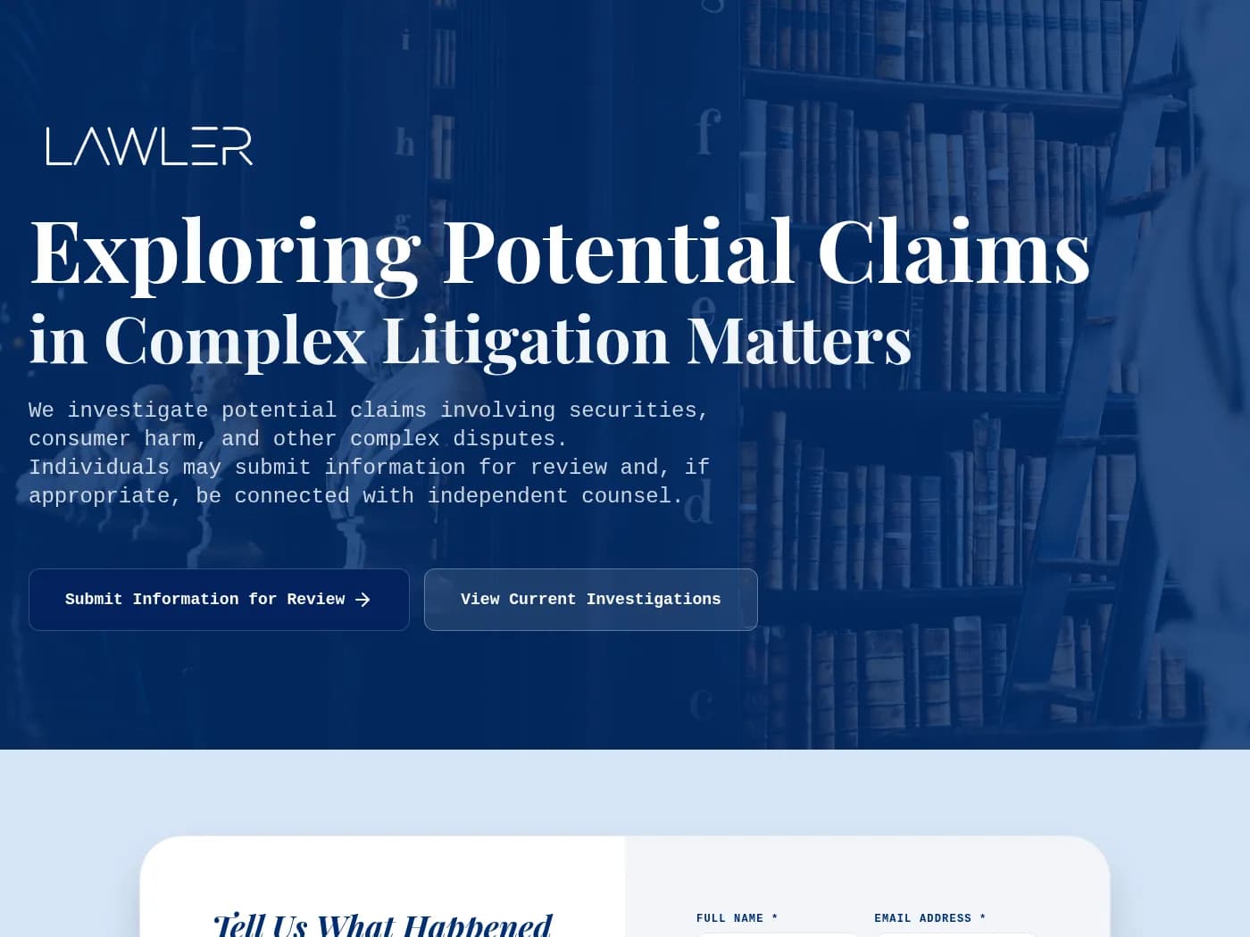 Lawler Legal | Investigating Complex Litigation Issues
