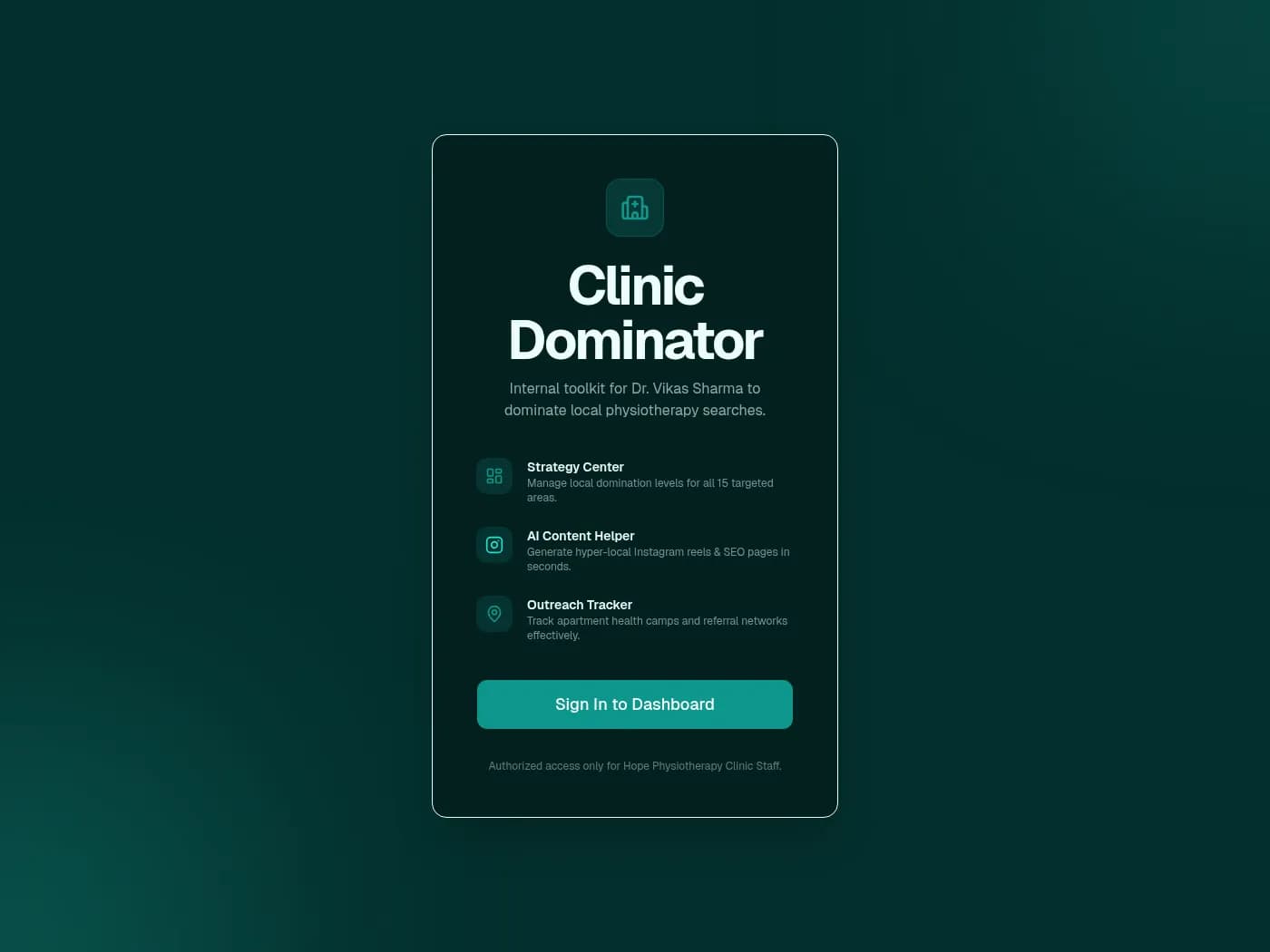 Clinic Local Domination Toolkit