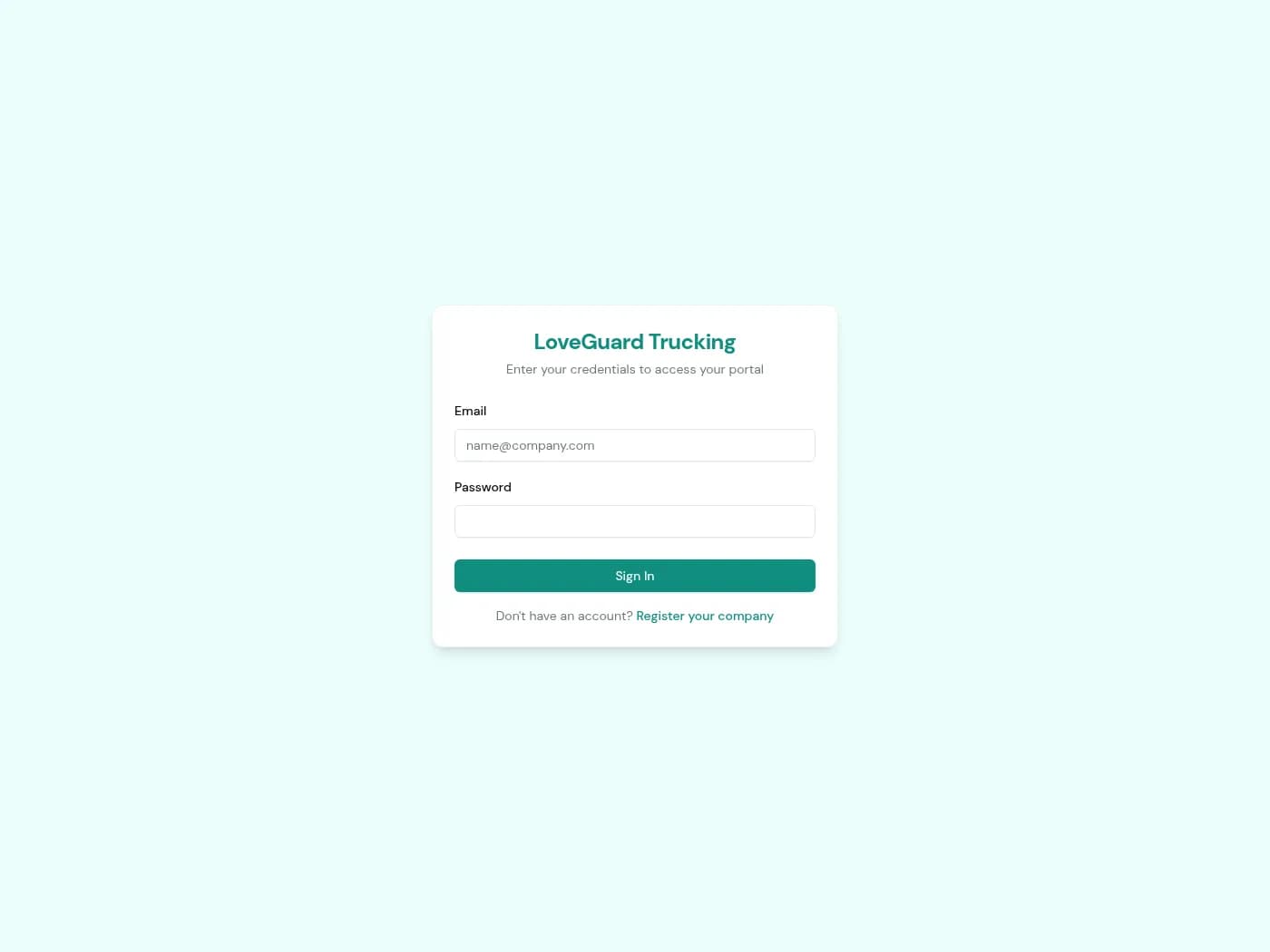 LoveGuard Trucking Portal