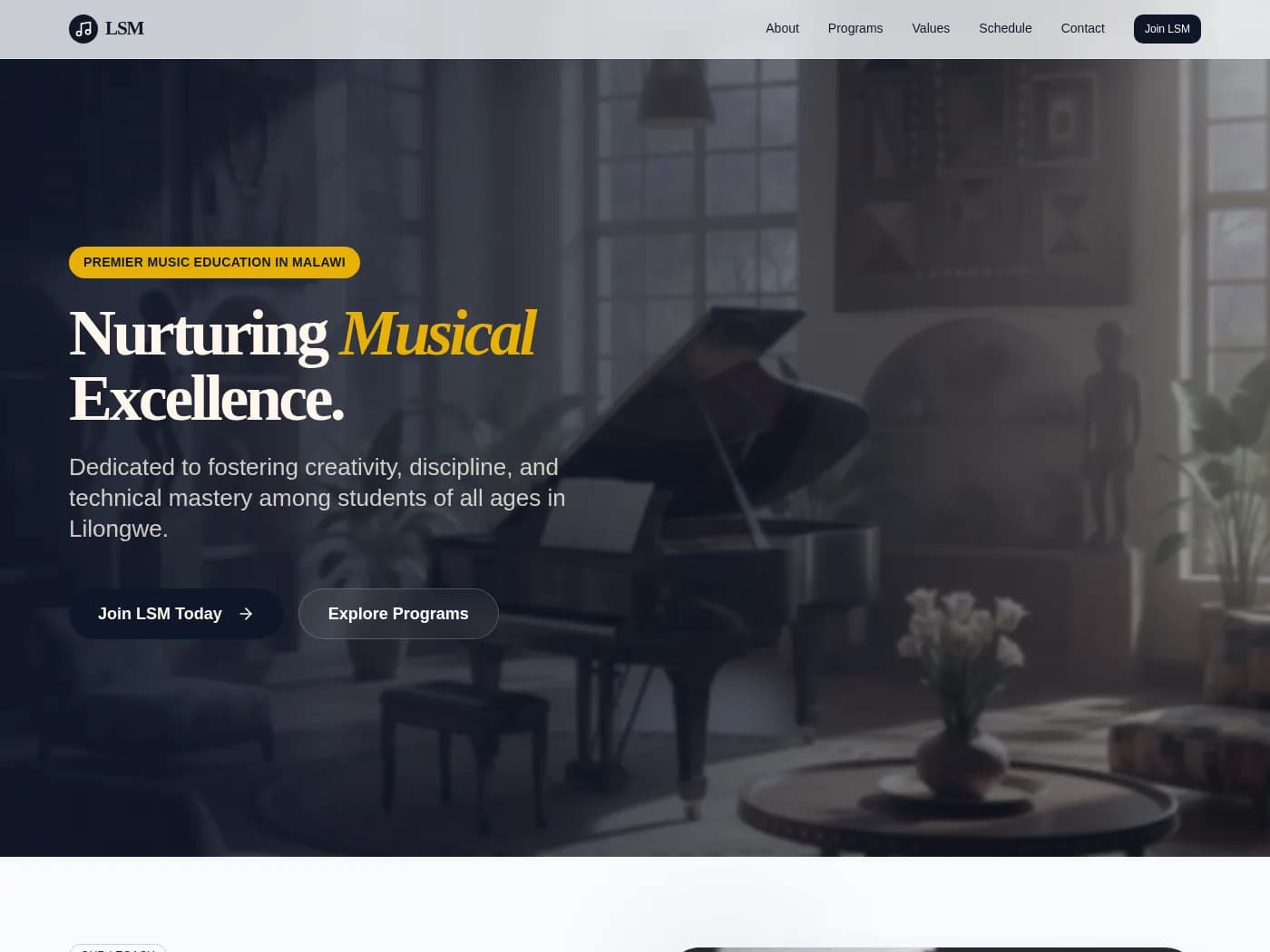 Lilongwe School of Music Site