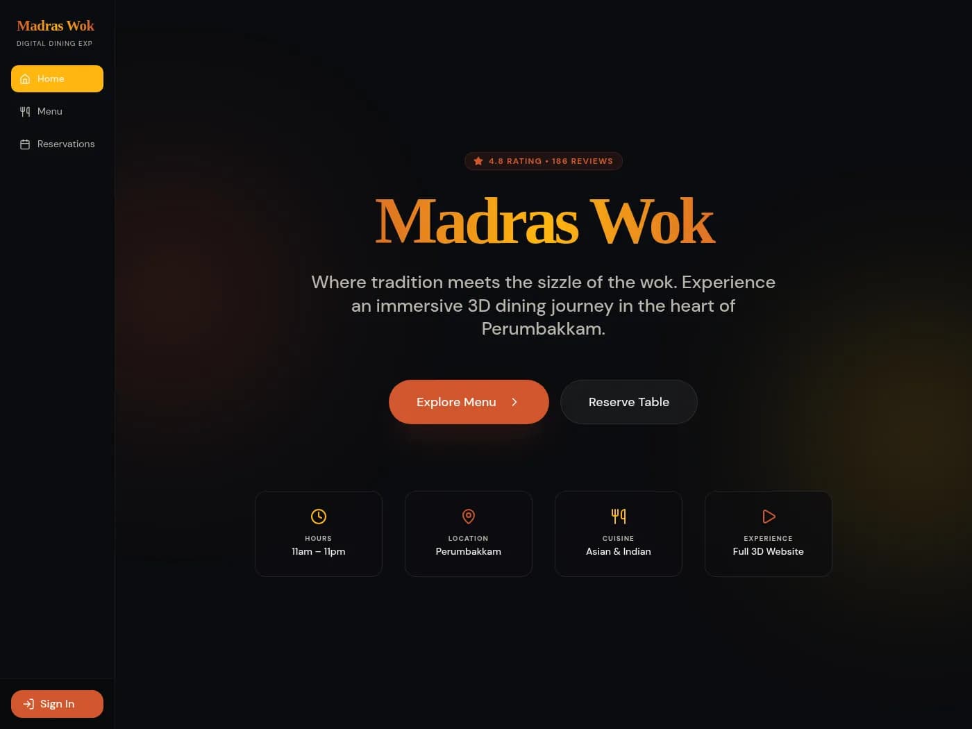 Madras Wok 3D Experience