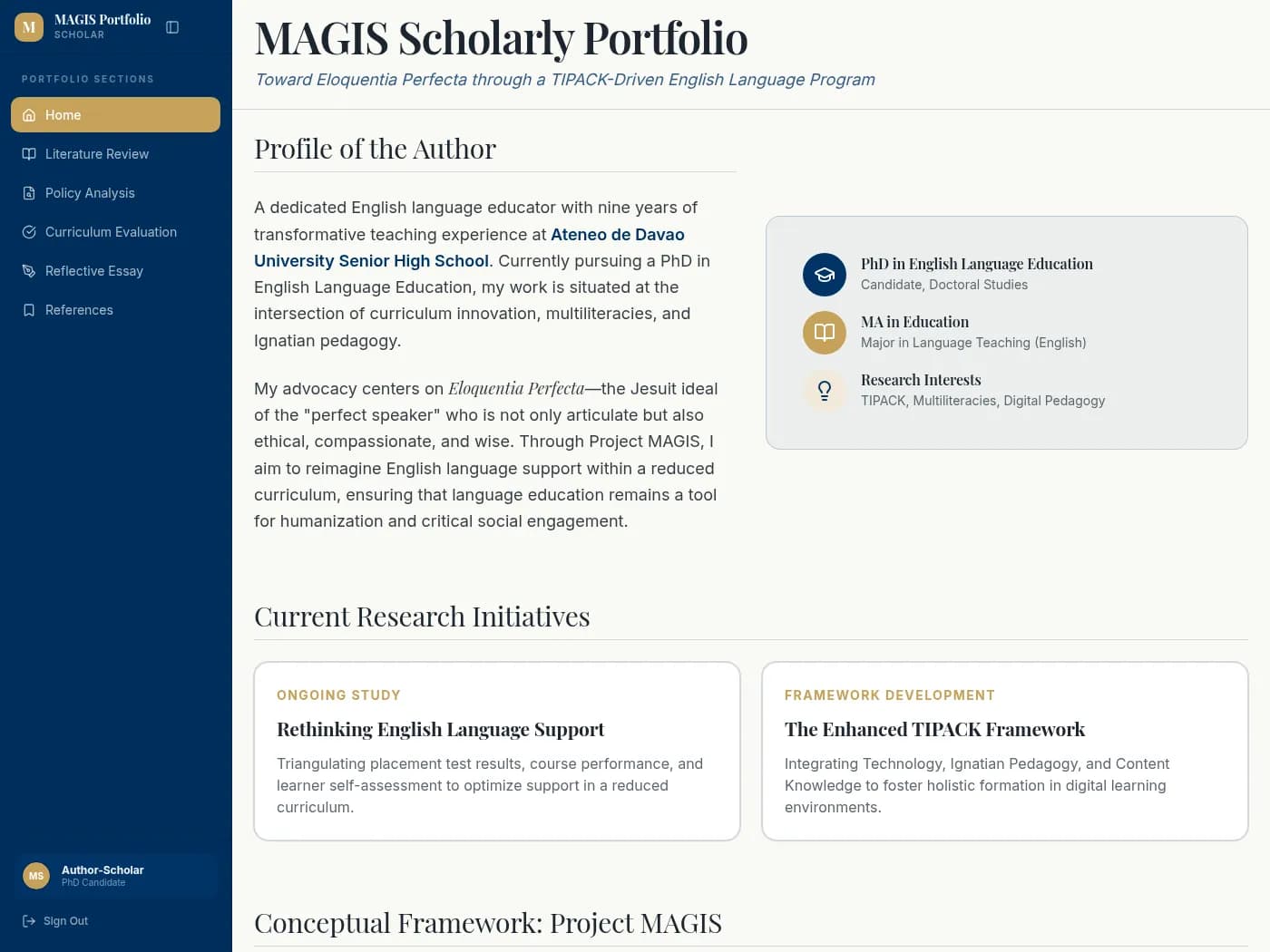 MAGIS Scholarly Portfolio