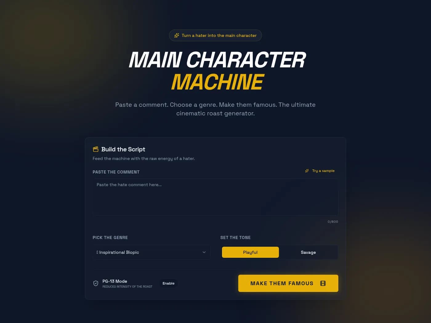 Main Character Machine