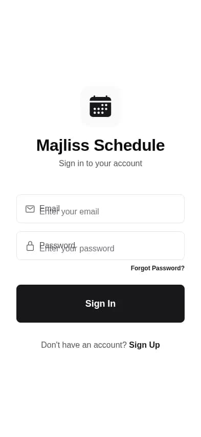 Majliss Schedule