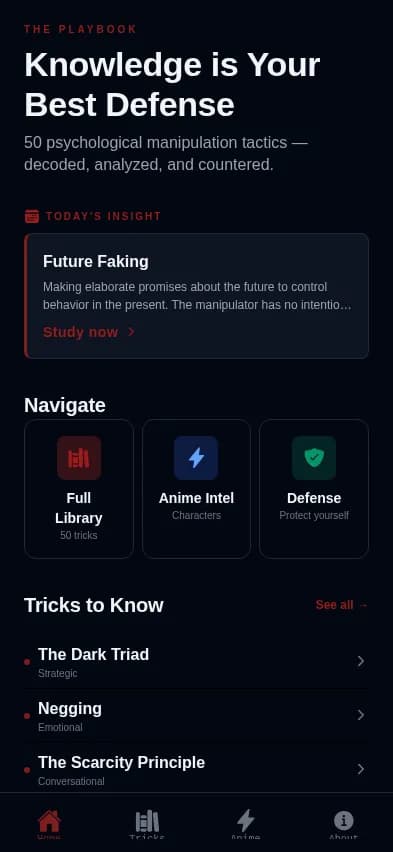 Manipulator's Playbook