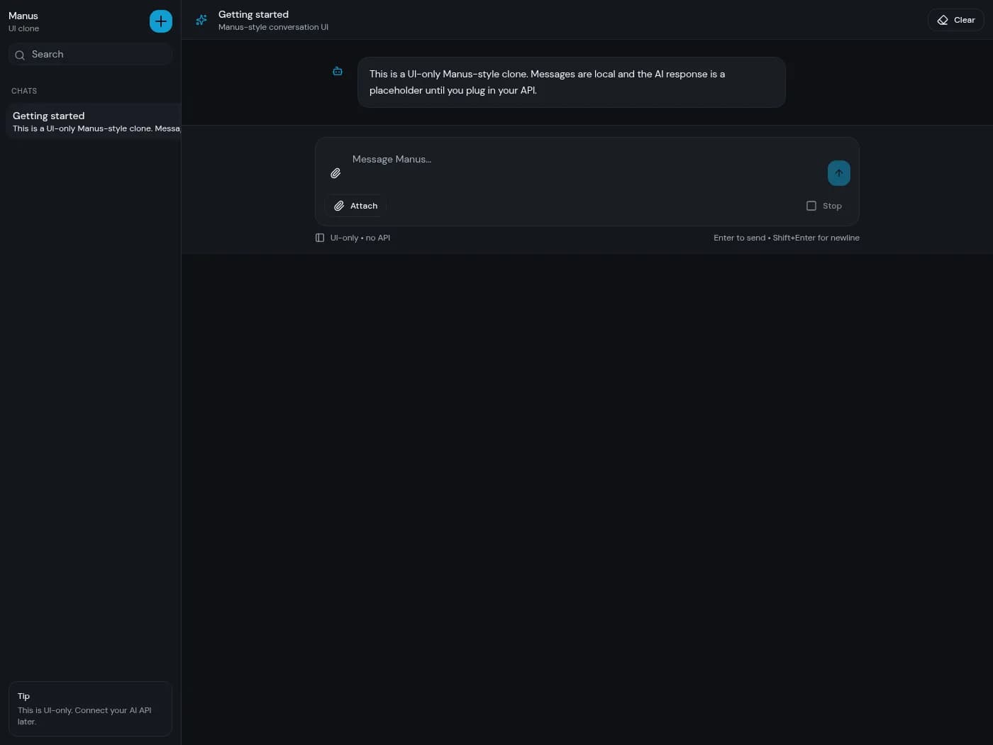 Manus AI UI Clone