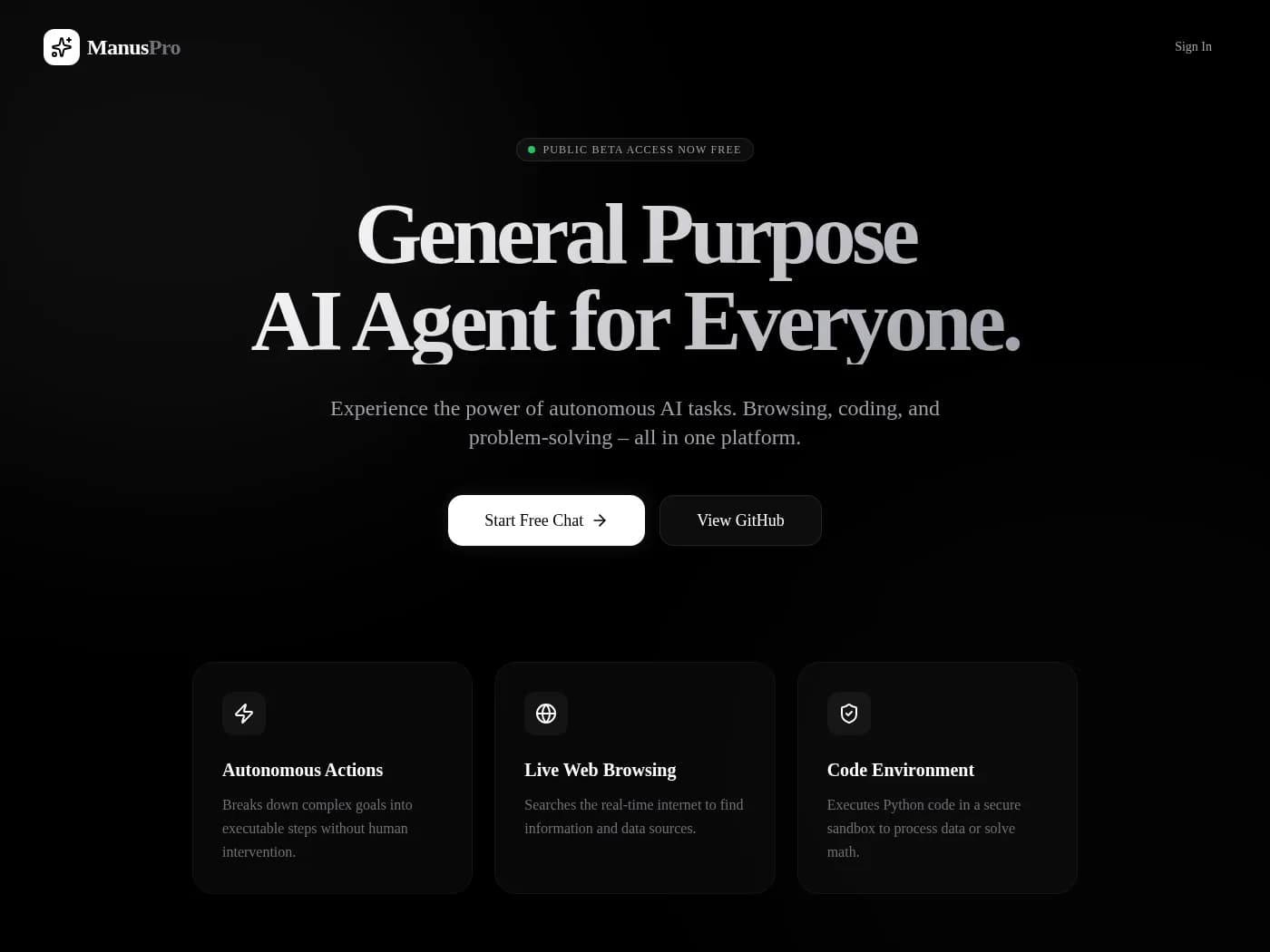 ManusPro Free Clone